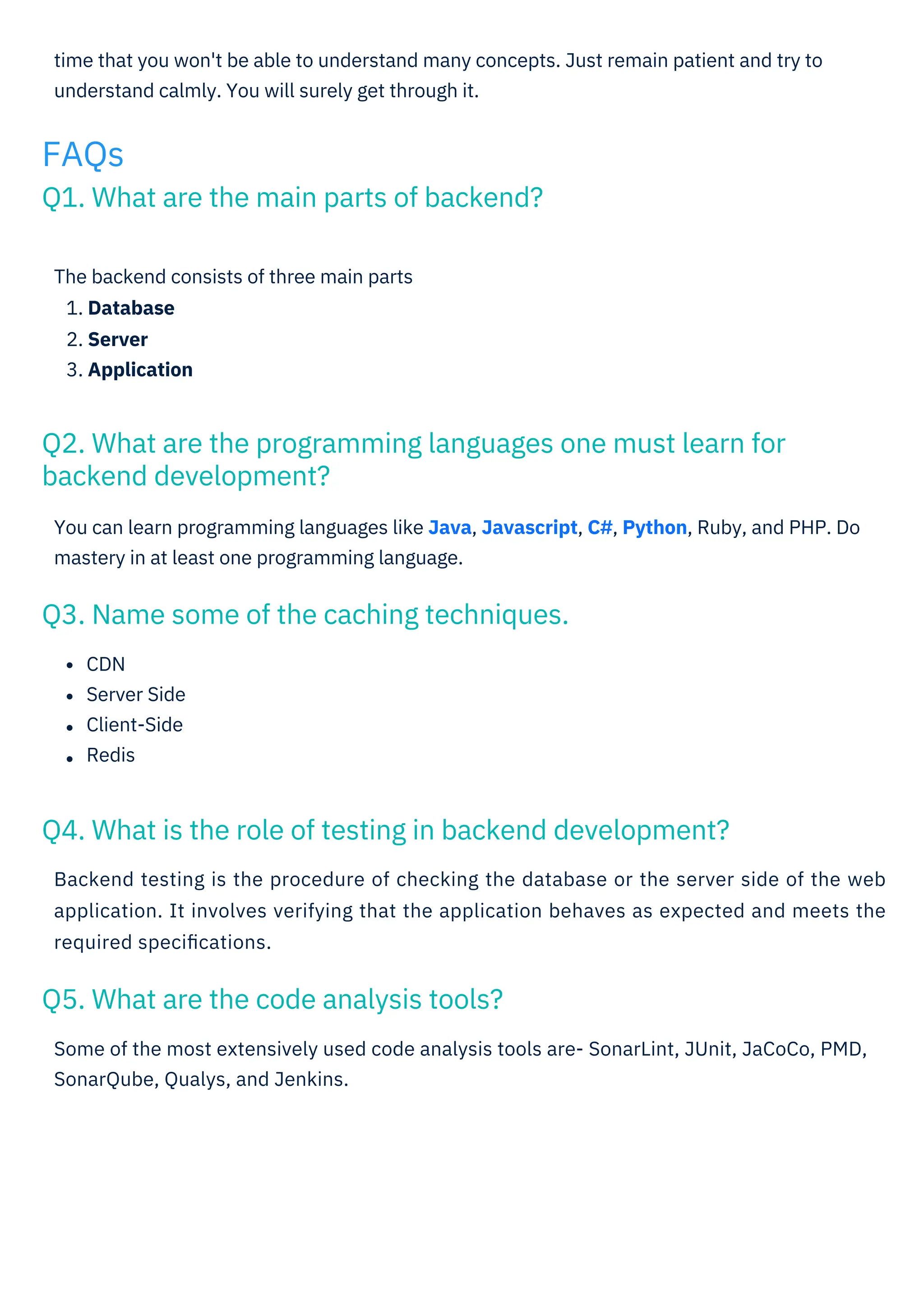 Backend Developer Roadmap PDF By ScholarHat | PDF