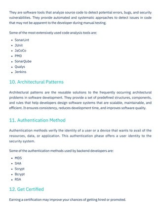 Backend Developer Roadmap PDF By ScholarHat | PDF