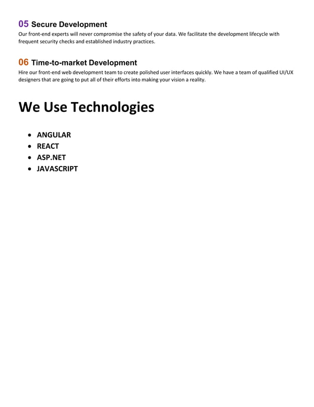 Back End development services | DOCX