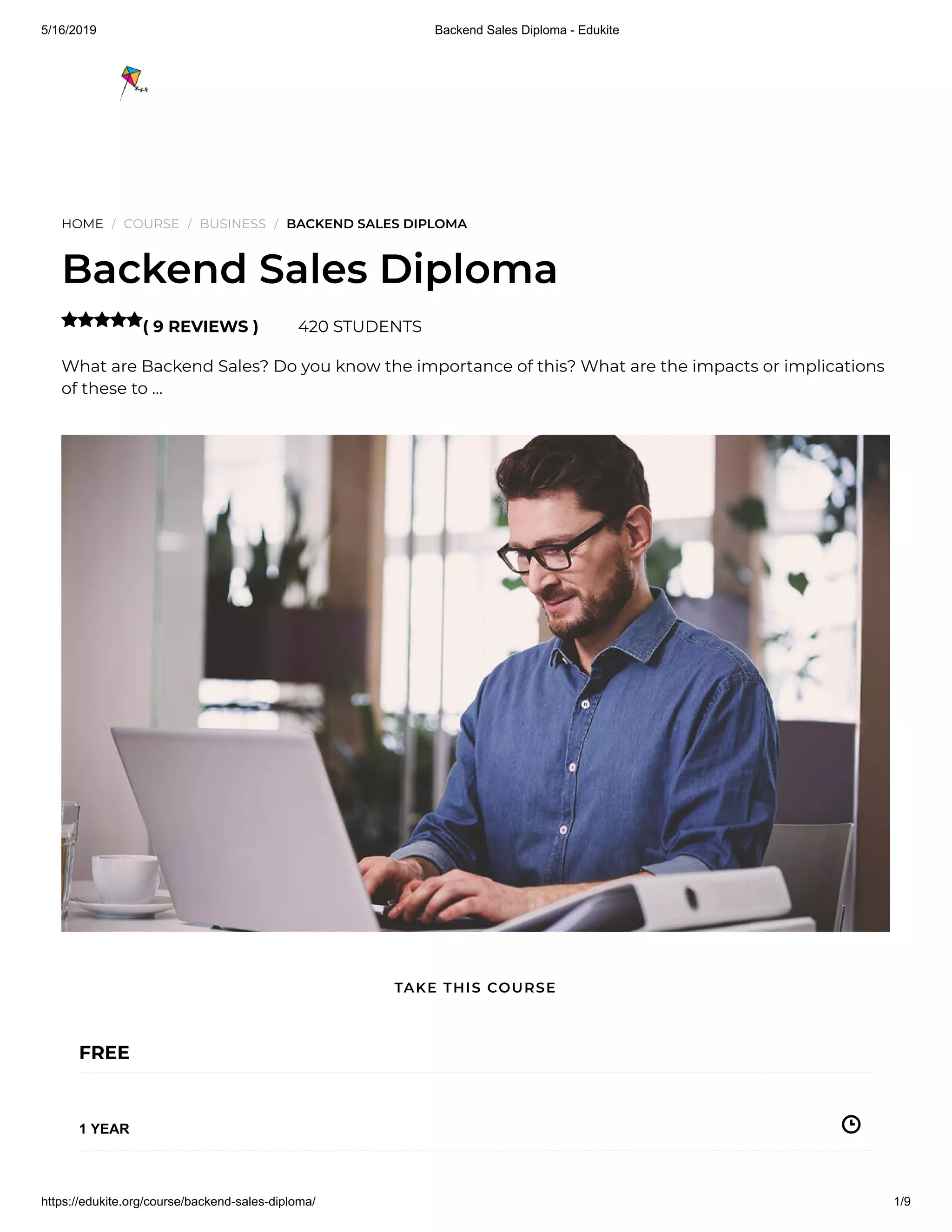Backend Sales Diploma - Edukite | PDF