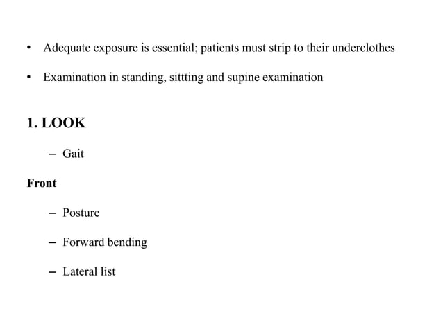 Back/Spine examination | PPTX