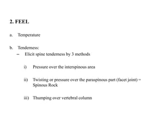 Back/Spine examination | PPTX