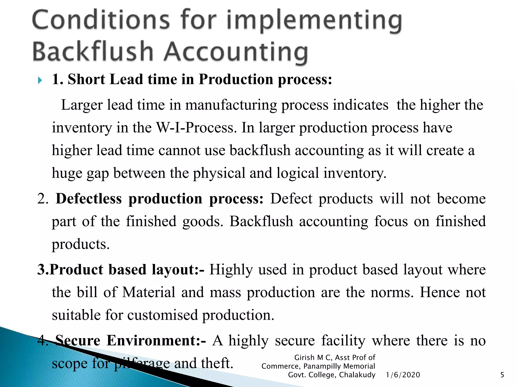 Backflush costing | PPTX