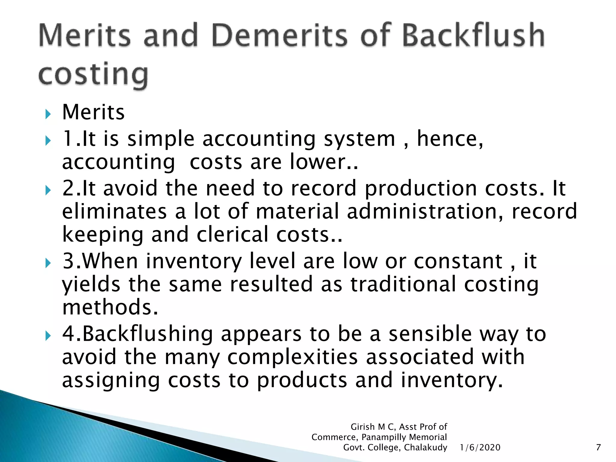 Backflush costing | PPTX