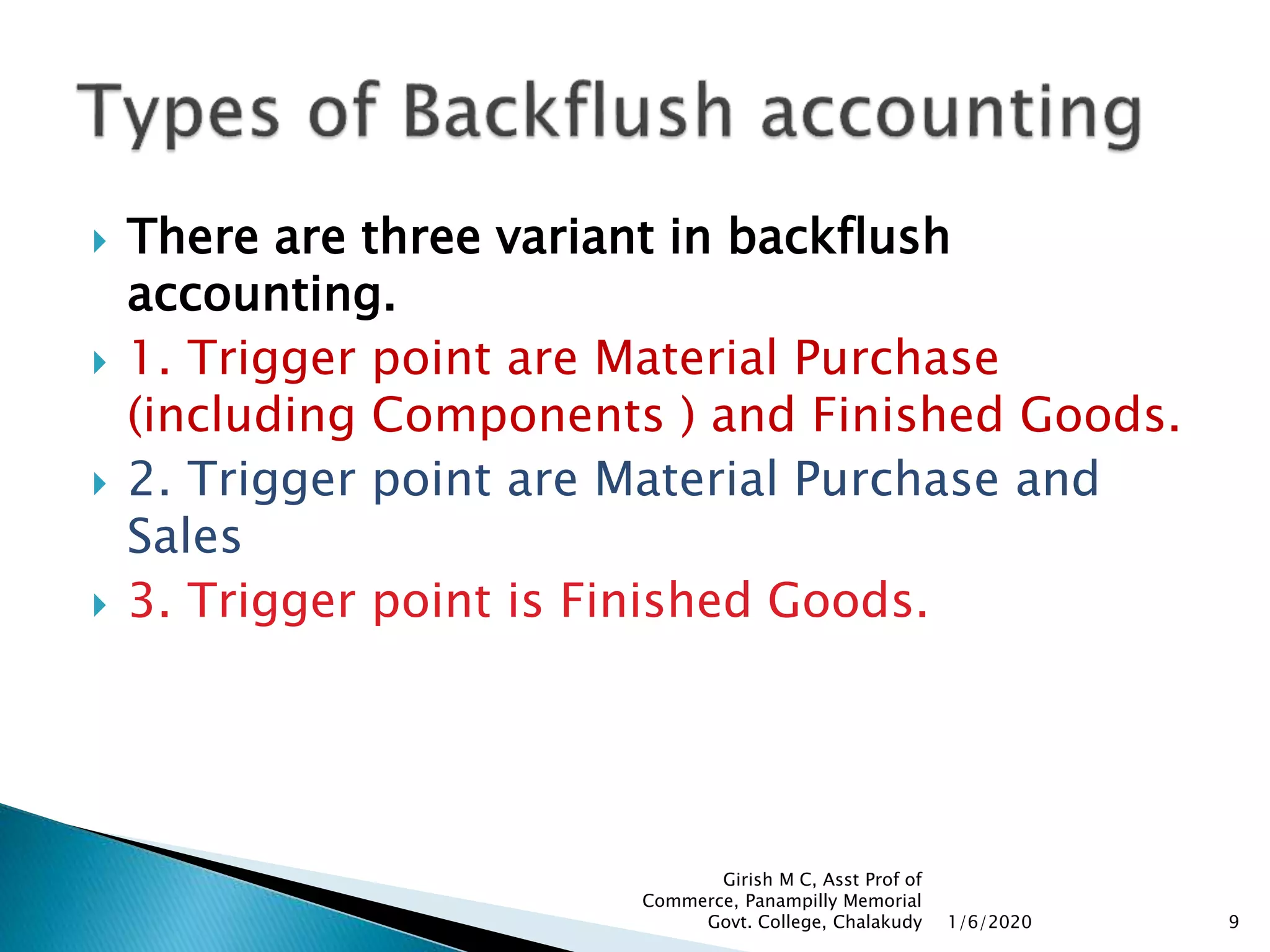 Backflush costing | PPTX