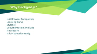 Backgrid - A Backbone Plugin | PPT