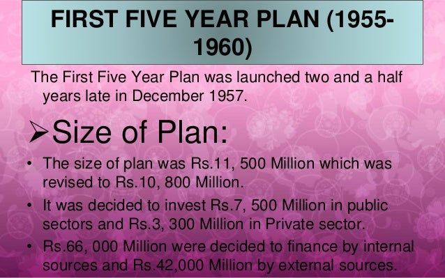 FIRST FIVE YEAR PLAN