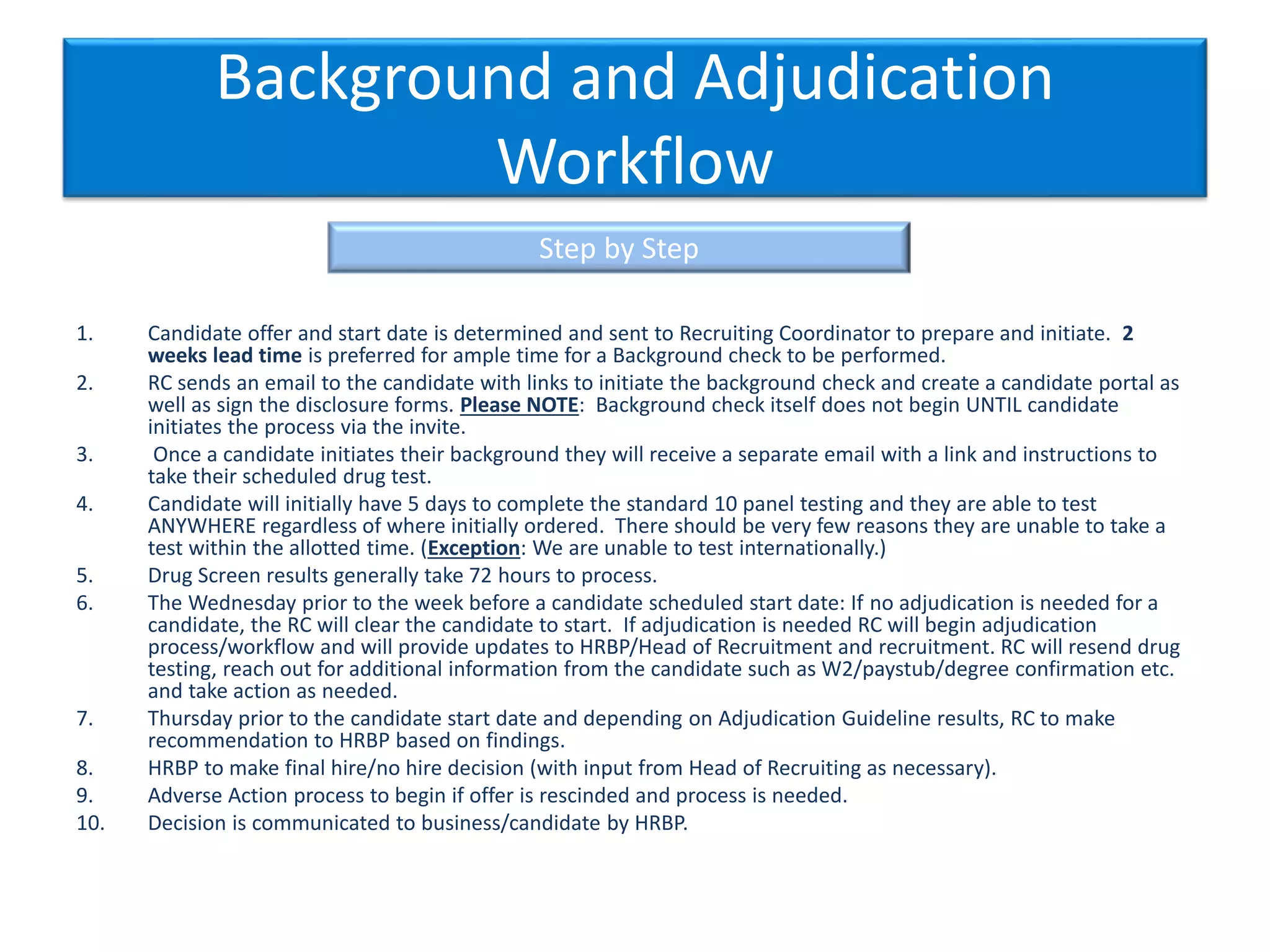 Background Process and Adjudication Workflow | PPTX