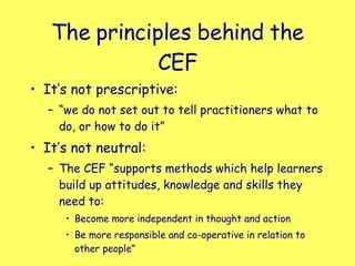 BACKGROUND TO THE COMMON EUROPEAN FRAMEWORK REFERENCE | PPT