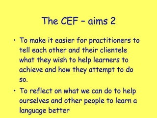 BACKGROUND TO THE COMMON EUROPEAN FRAMEWORK REFERENCE | PPT