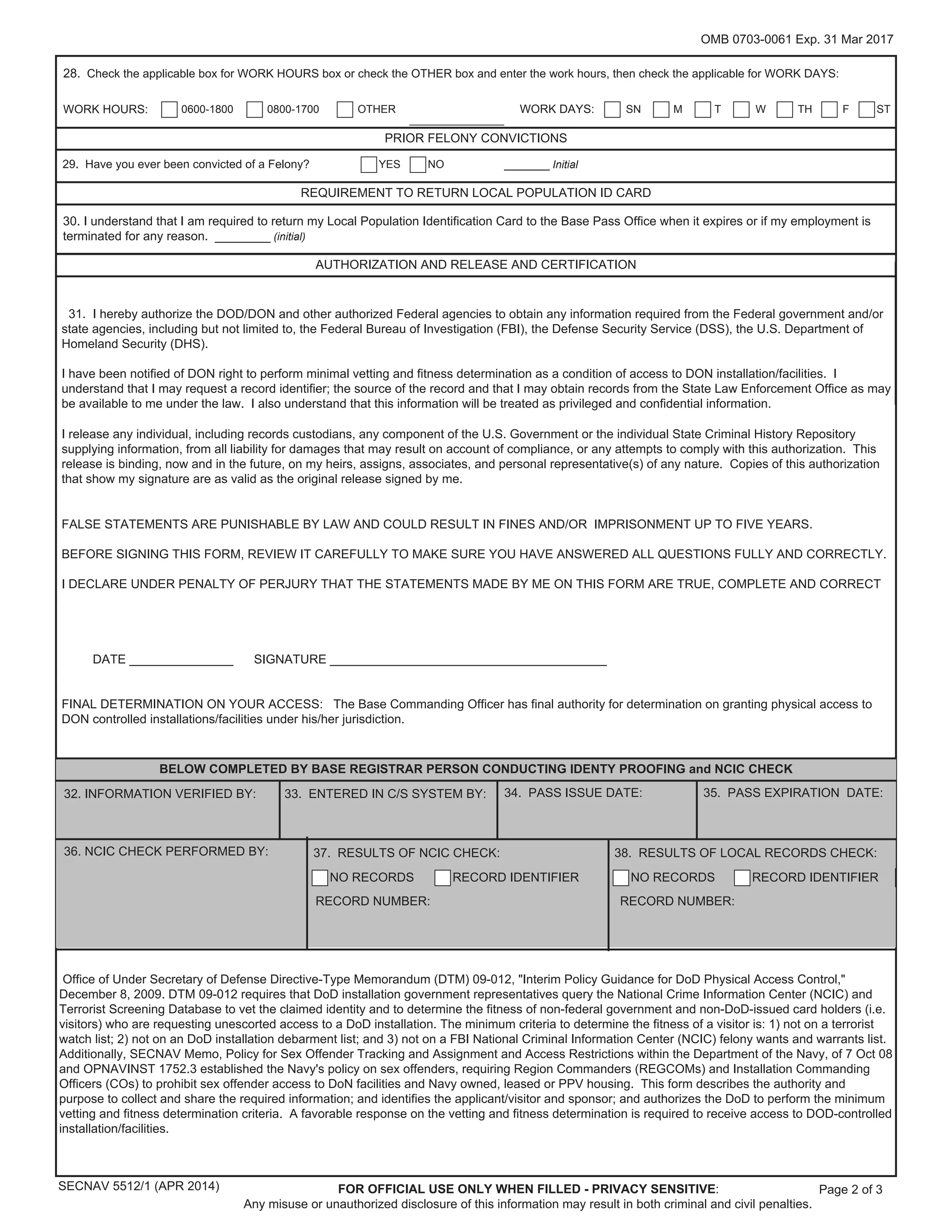 Background check form | PDF