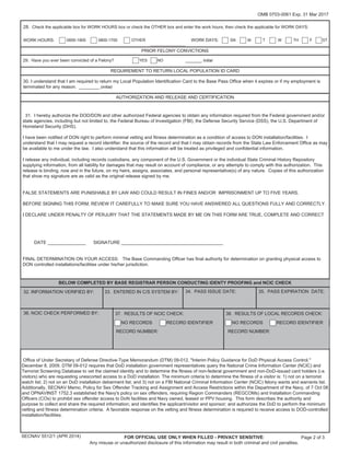 Background Certification Form