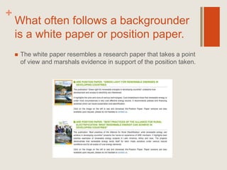 Backgrounderandpositionpapers 101006123025-phpapp02 | PPT