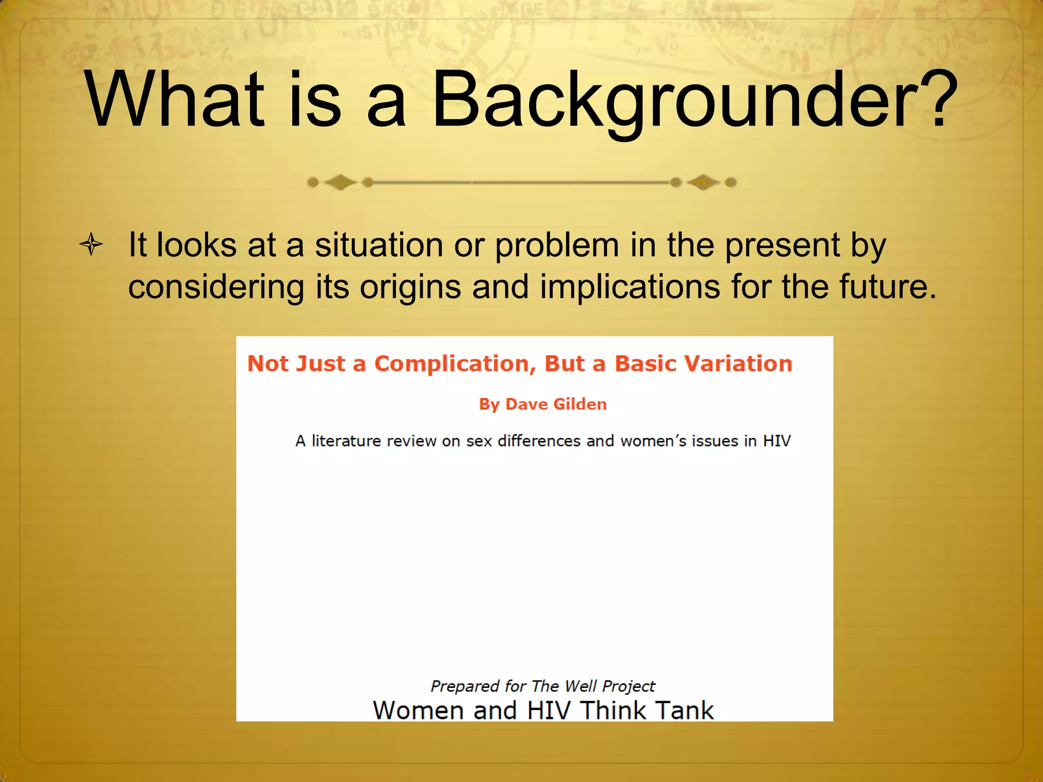 Backgrounder and position papers | PPTX