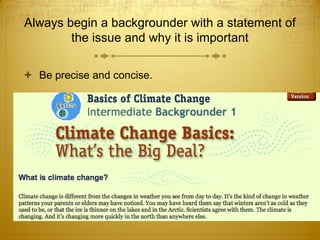 Backgrounder and position papers | PPTX