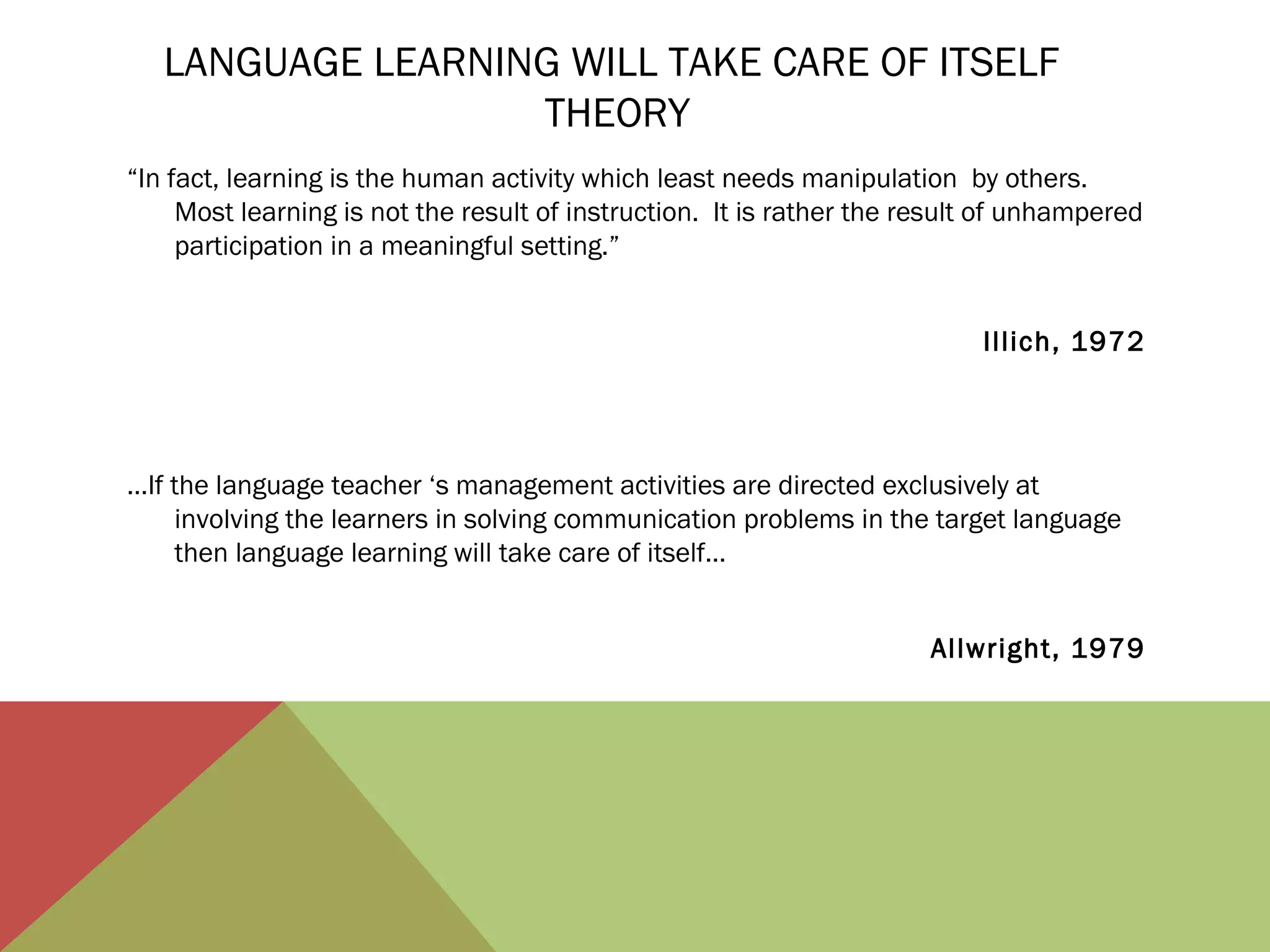 Background issues in language learning | PPT