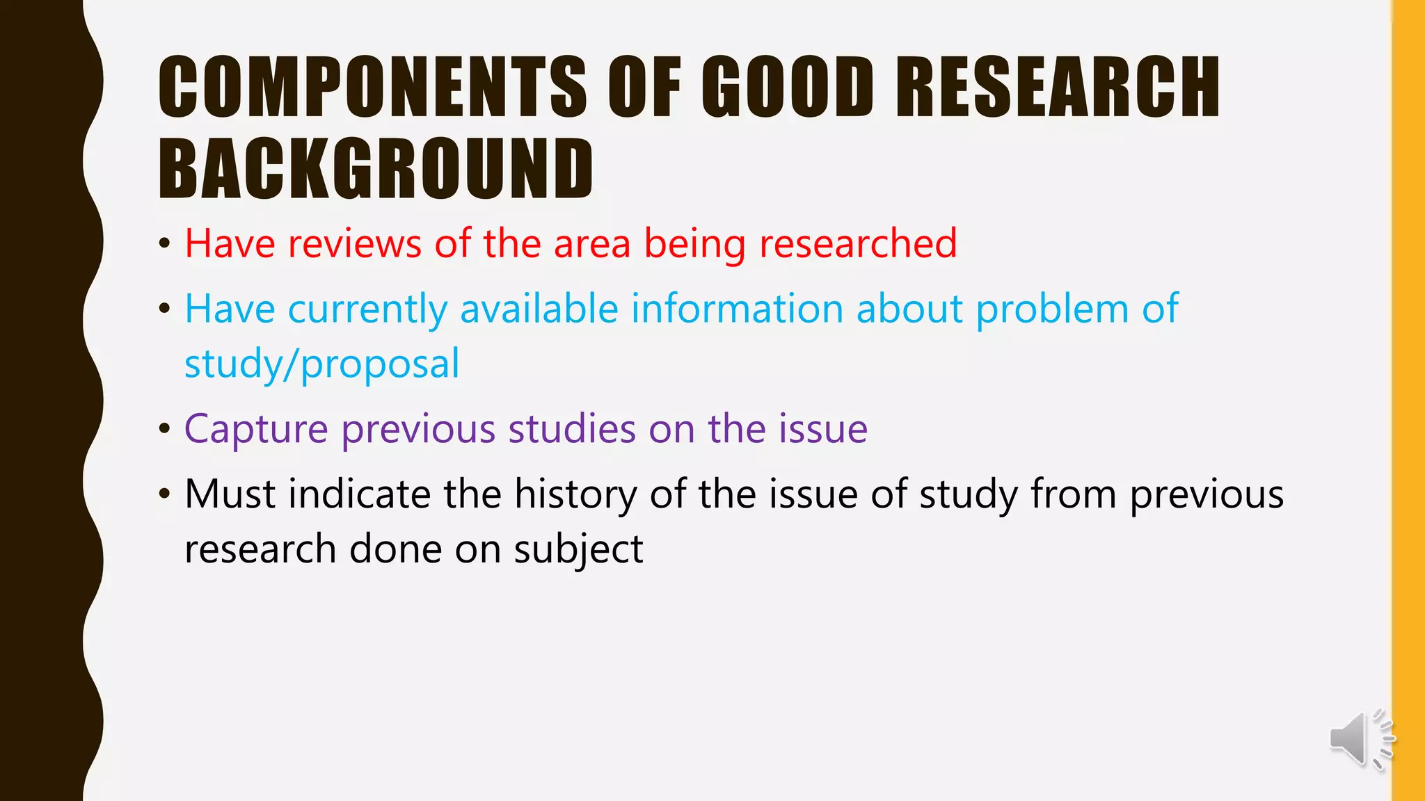 Background of a research proposal | PPTX