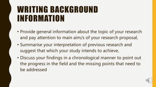 Background of a research proposal | PPT