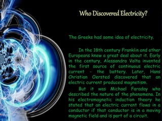 Nature & Background of Electricity | PPTX