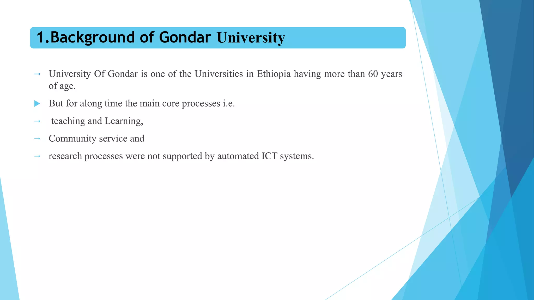 Background of gondar university | PPTX