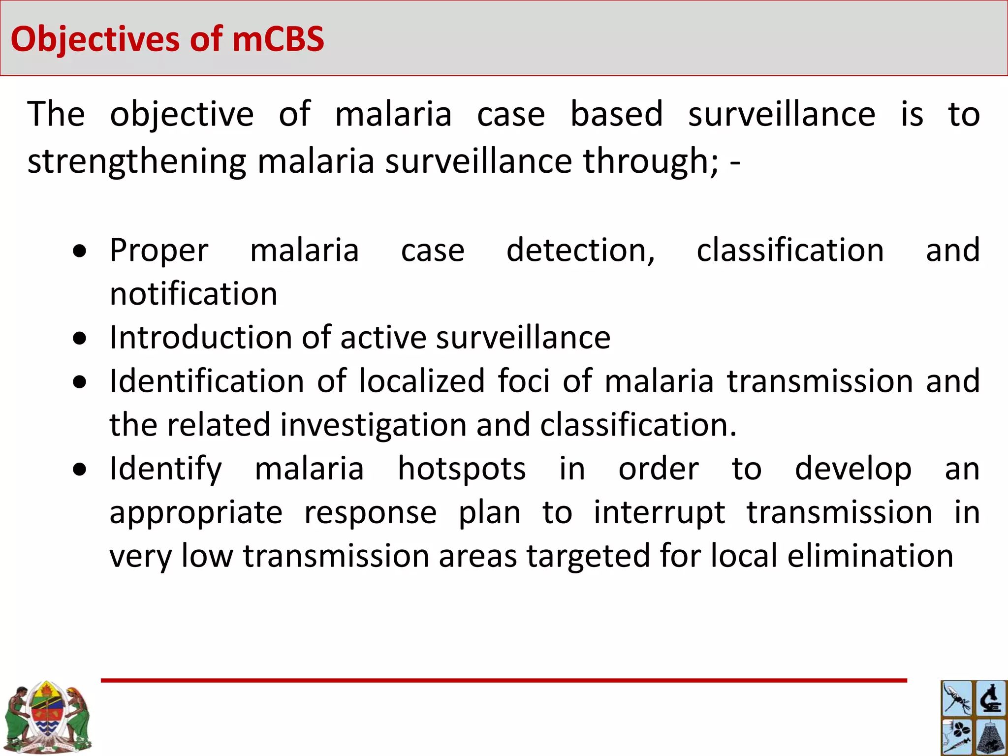 Background of Malaria Case Based Surveillance in Tanzania Revised.ppt