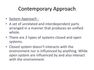 Major Management Approaches | PPTX