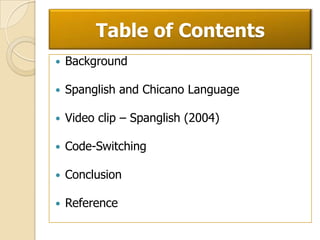 Background of spanish_influence_on_english_and_the_results | PPT