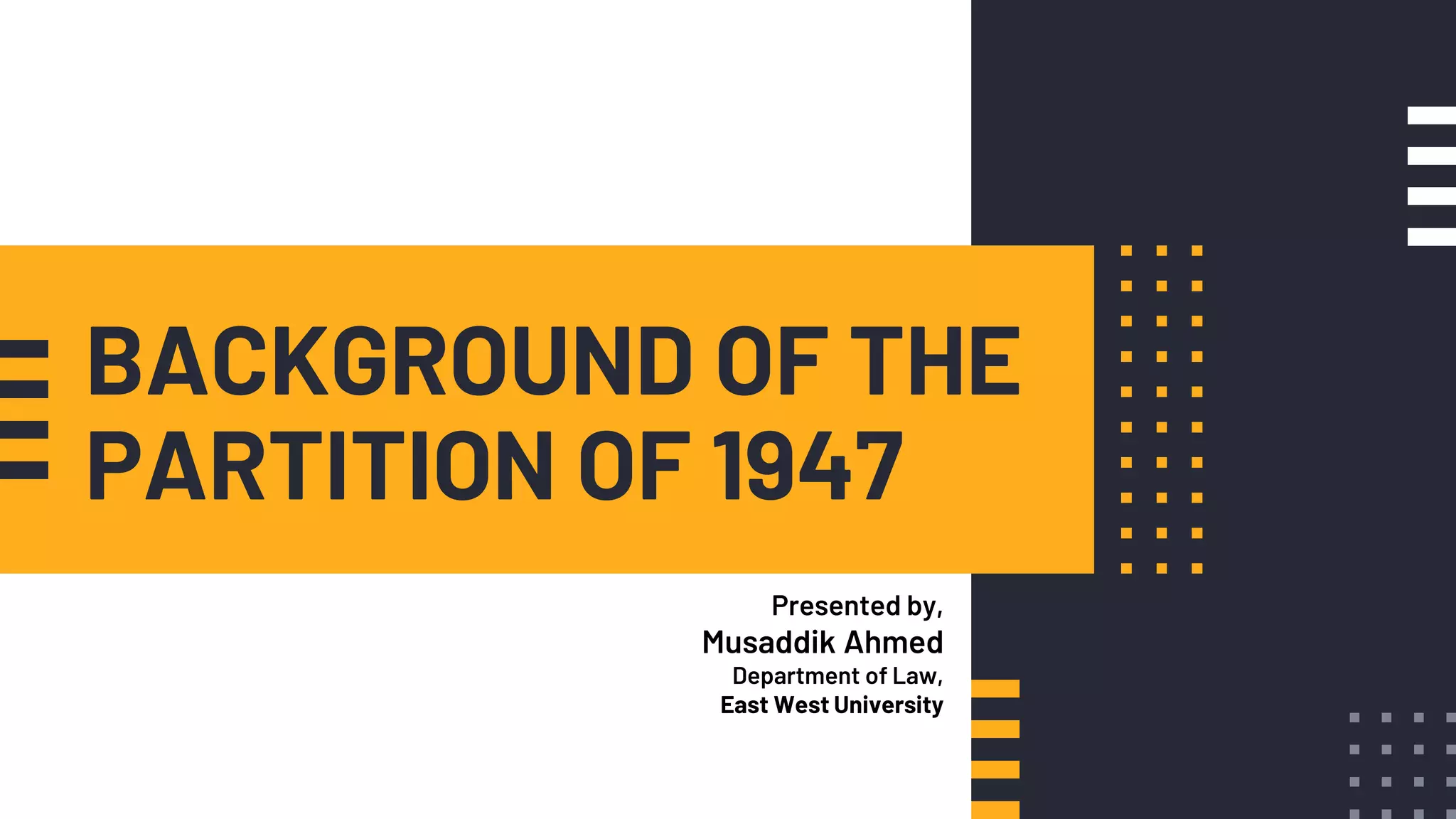 Background of the partition of 1947 By Musaddik | PPTX