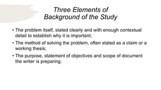 BACKGROUND OF THE PROBLEM.pptx | Science