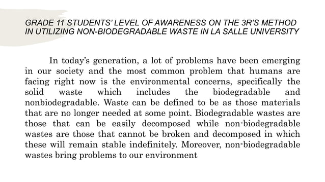 BACKGROUND OF THE PROBLEM.pptx | Science