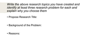 BACKGROUND OF THE PROBLEM.pptx | Science