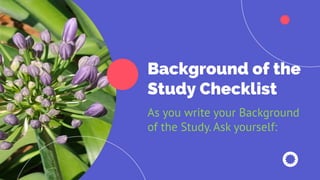 Lecture Notes on Writing the Background of the Study | PDF