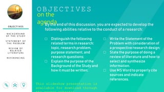 background of the study, statement of the problem, review of related ...