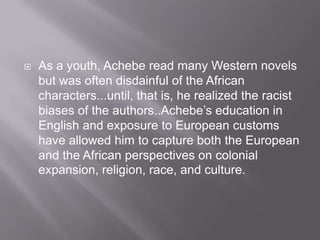 Background of writer chinua achebe | PPTX