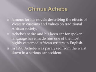 Background of writer chinua achebe | PPTX