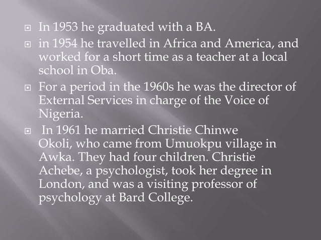 Background of writer chinua achebe | PPTX