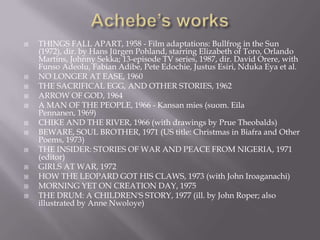 Background of writer chinua achebe | PPTX