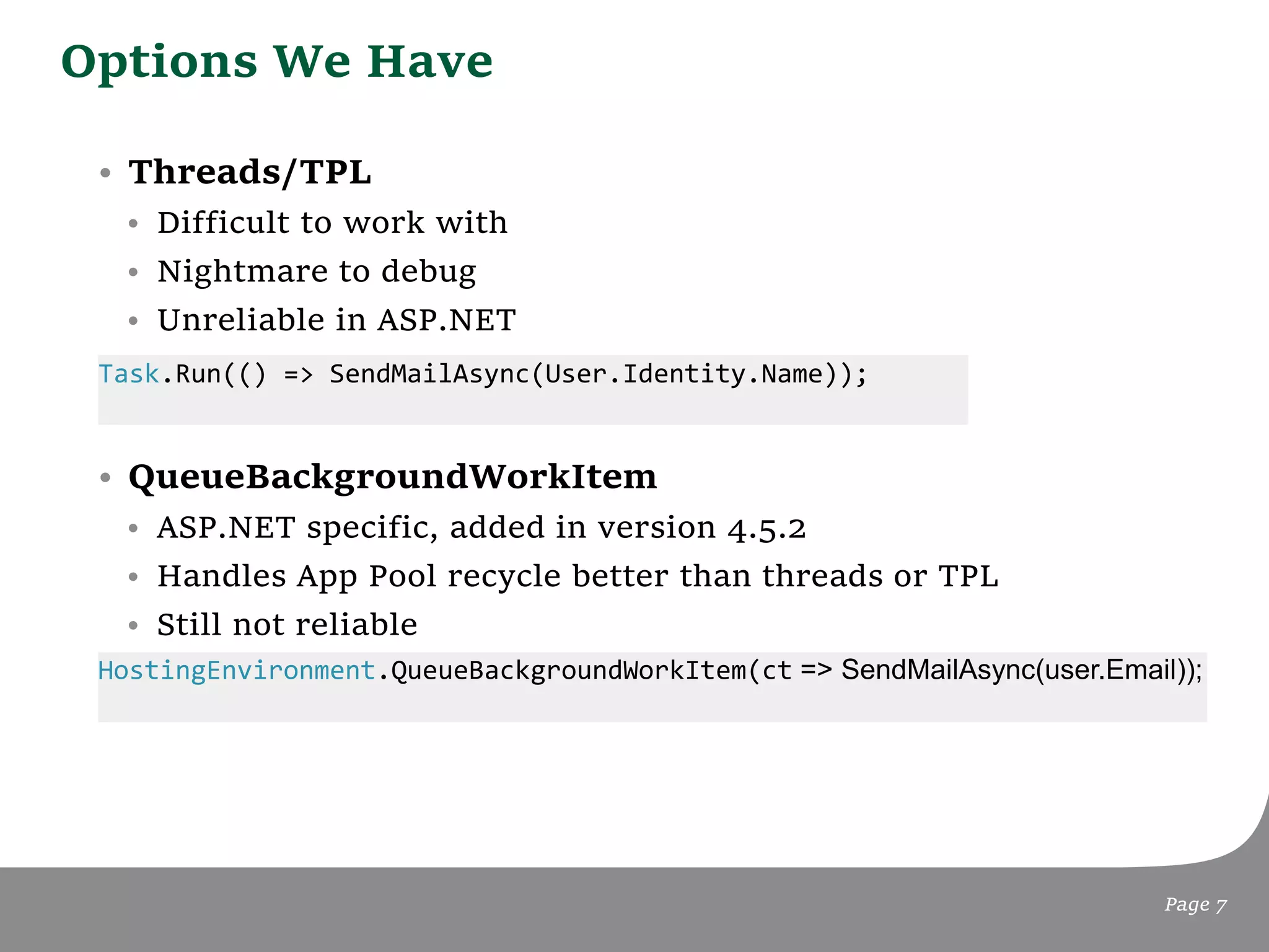 Background processing with hangfire | PPTX