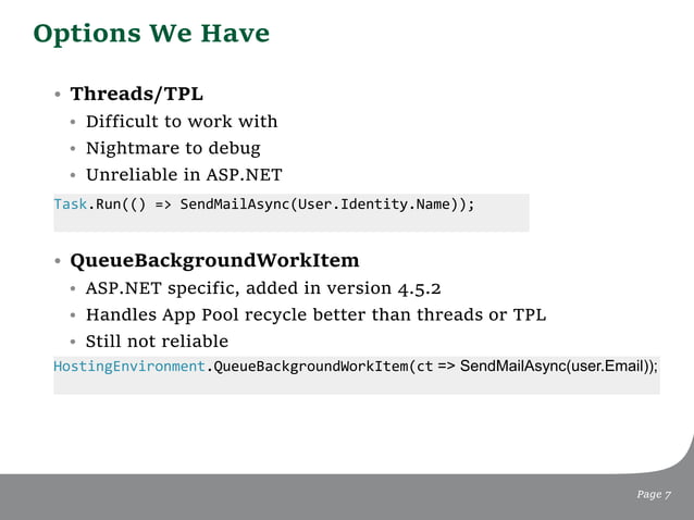 Background processing with hangfire | PPTX