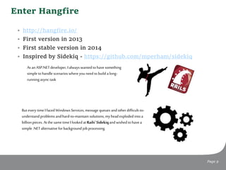 Background processing with hangfire | PPTX