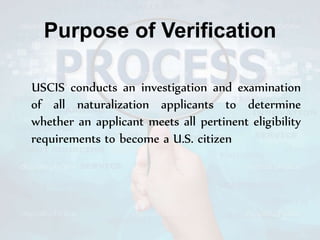 Background process of us citizenship application | PPTX