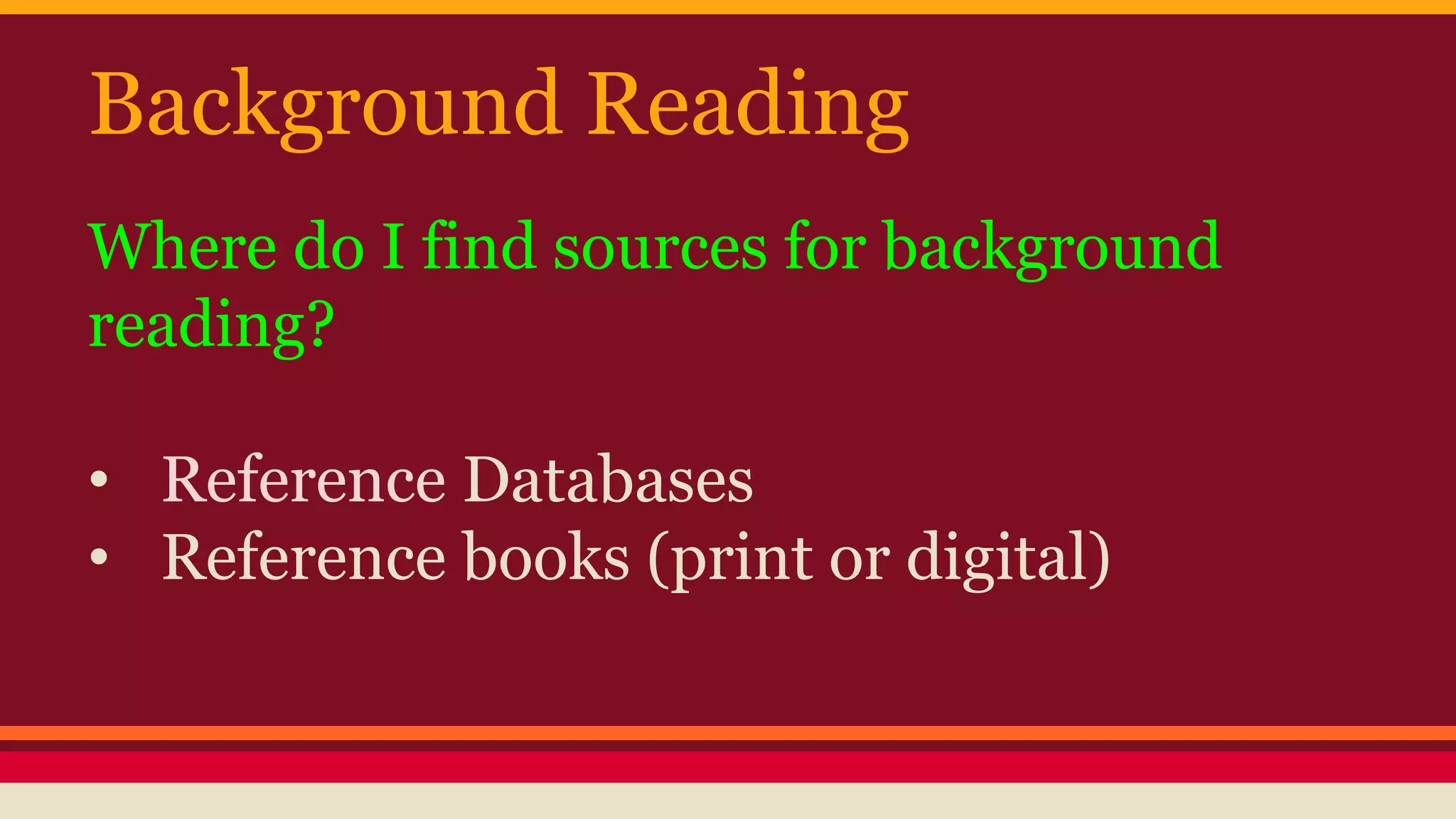 Background Reading | PPT