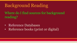 Background Reading | PPT