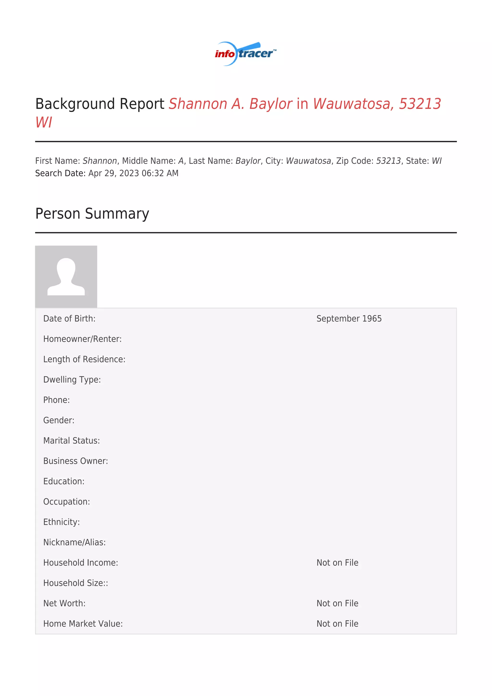 Shannon A. Baylor in Wauwatosa, 53213 WI.pdf