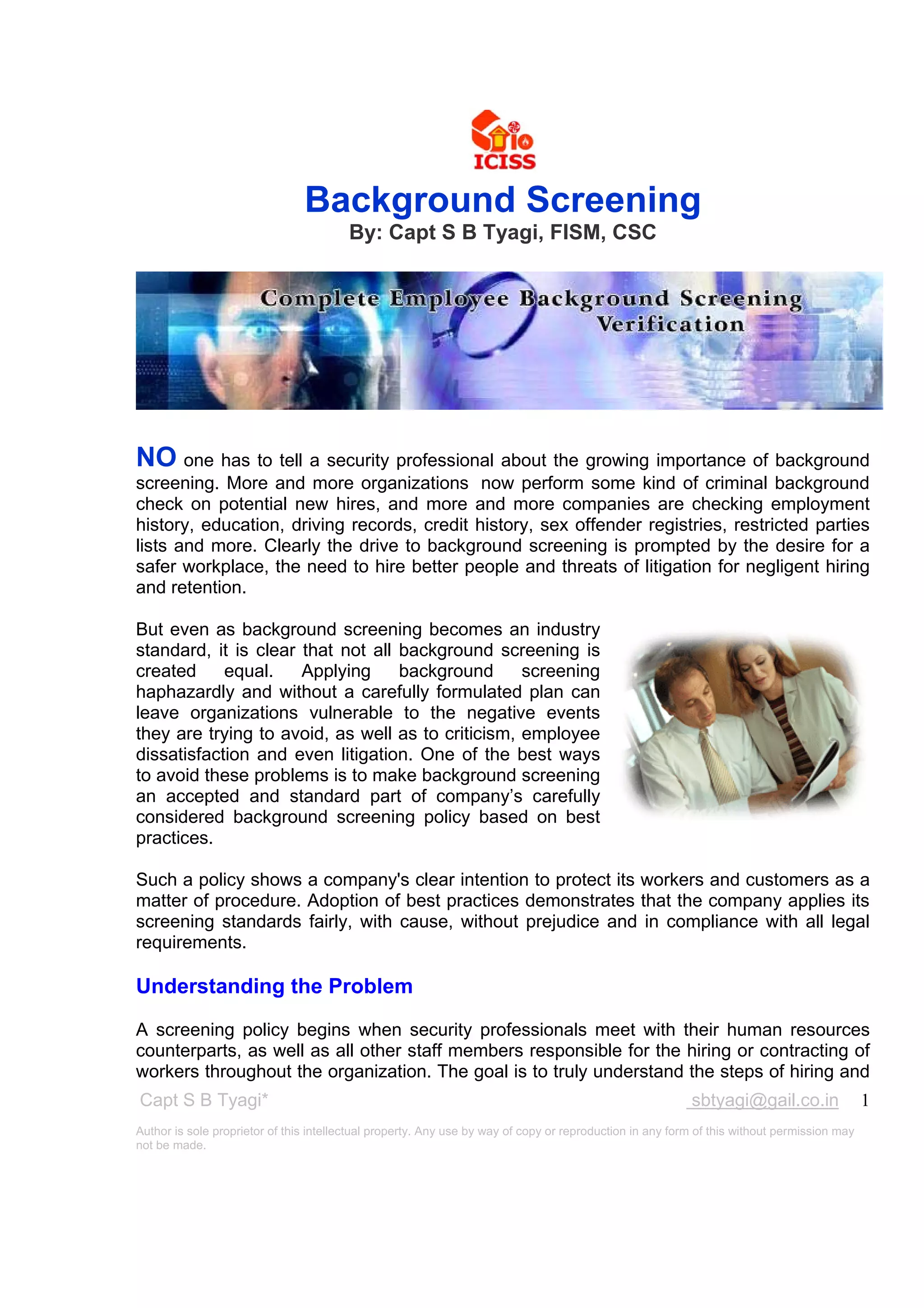 Background screening | PDF