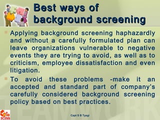 Background screening | PPT