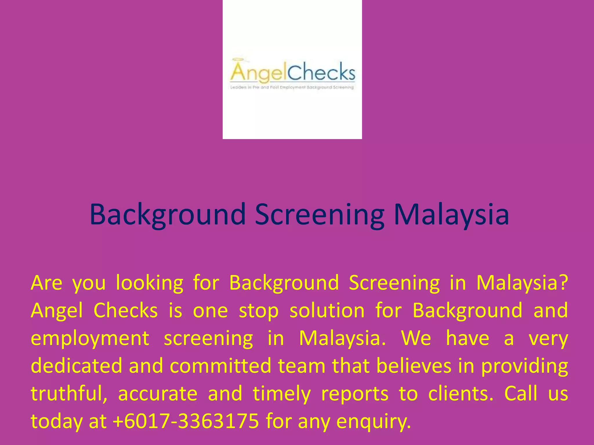 Background screening malaysia | PPTX