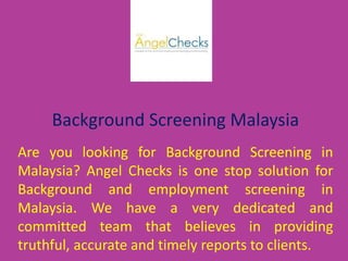 Background screening malaysia
