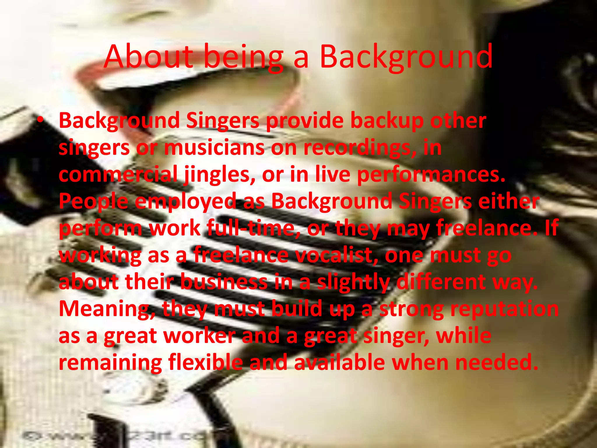 Background singers | PPTX