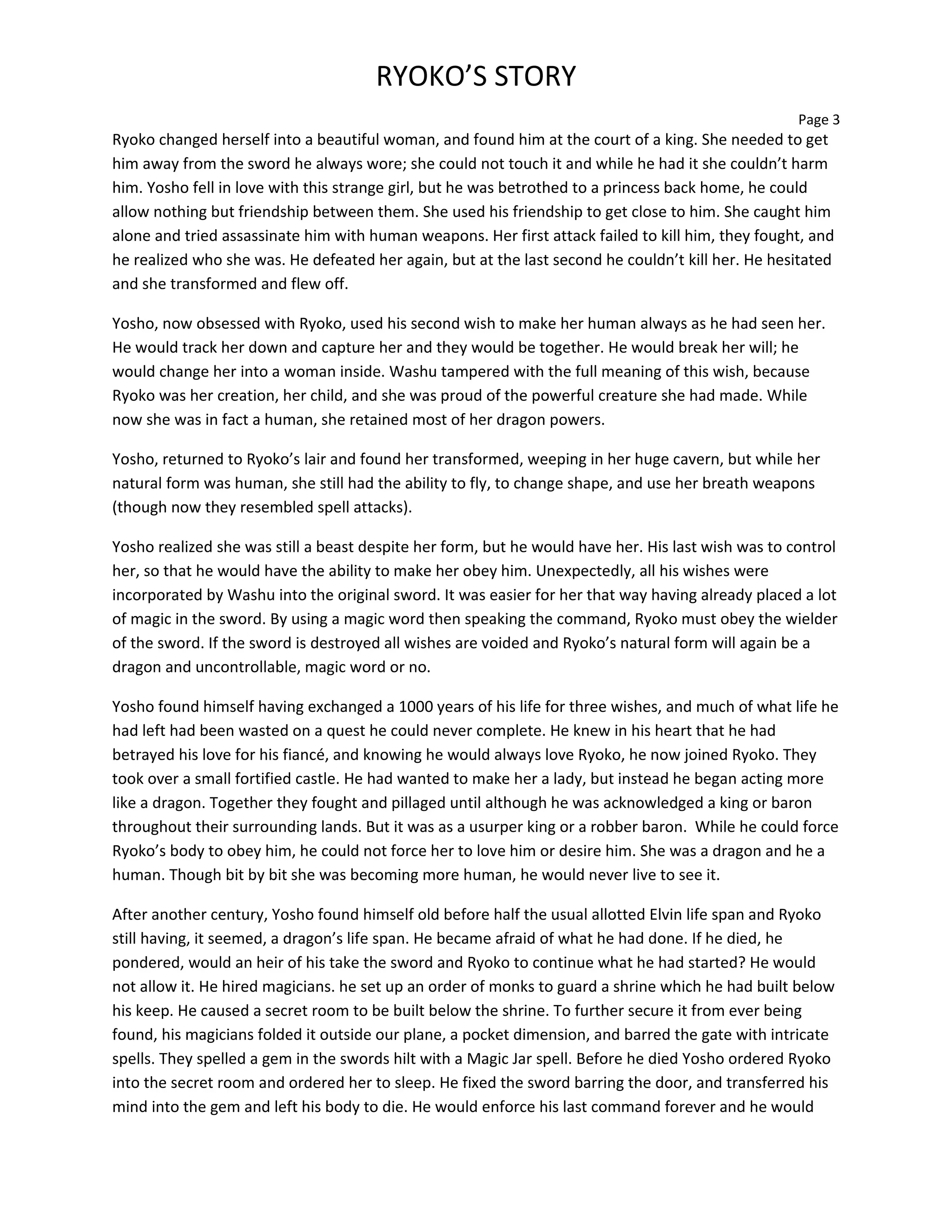 Background story ryoko | DOC | Roleplaying Games | Games and Puzzles